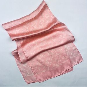 Accessories | Pure Silk Scarf Pastel Pink Hearts | Poshmark
